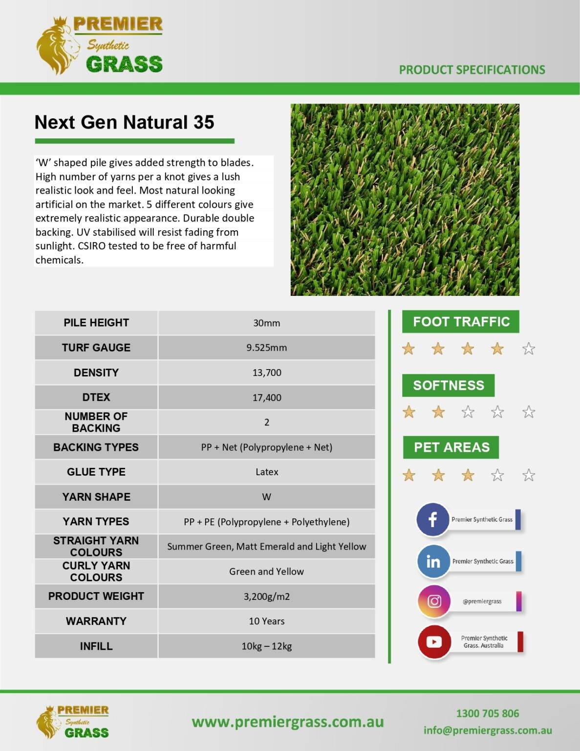 Next Gen Natural 35mm - Premier Grass